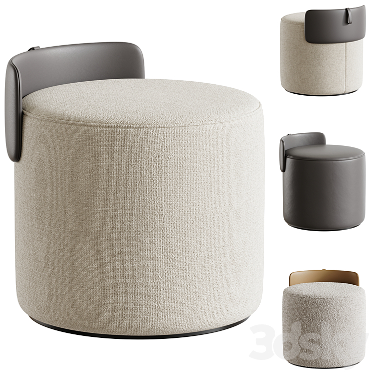 Pouf with a back made of velour and eco-leather - Other soft seating ...
