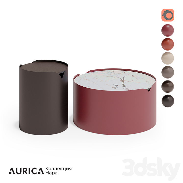 OM Coffee Tables Nara AURICA - Table - 3D model