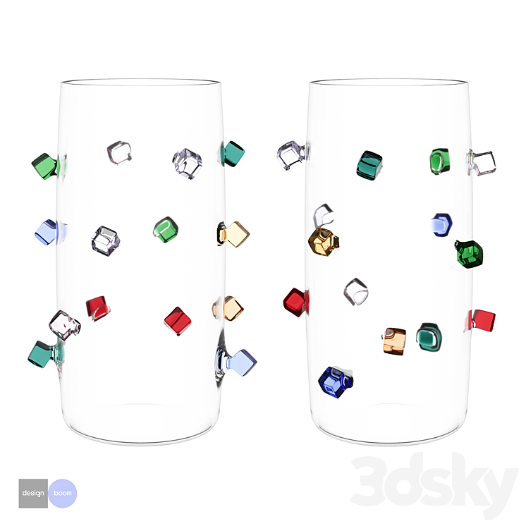 Set of Fiesta glasses, 500 ml, 2 pcs. - Tableware - 3D model