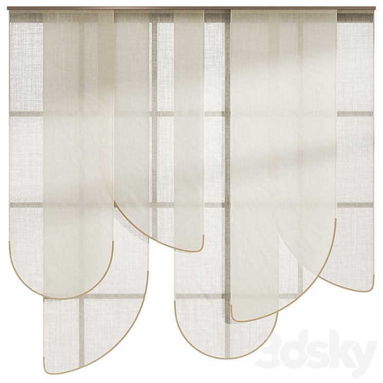 Layered Panel Curtain 02 - Curtain - 3D model