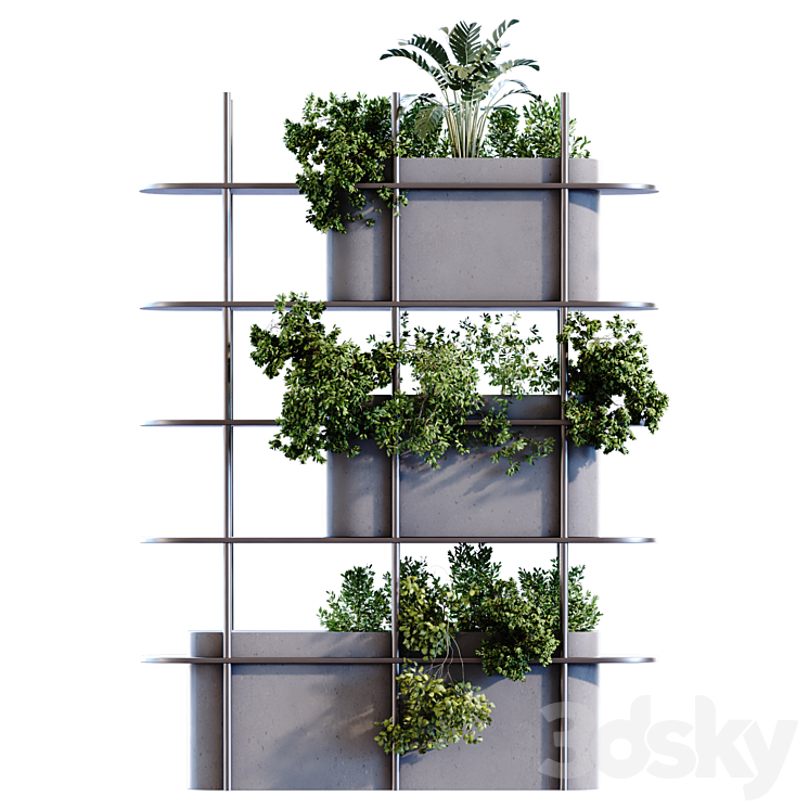 modern green rack set 800 - Rack - 3D model