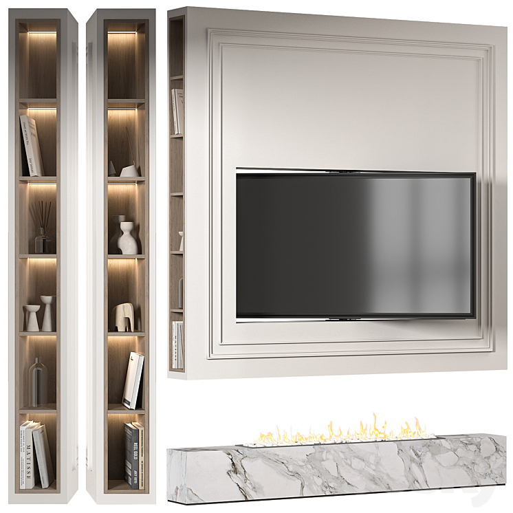 Tv Wall 03 - TV Wall - 3D model