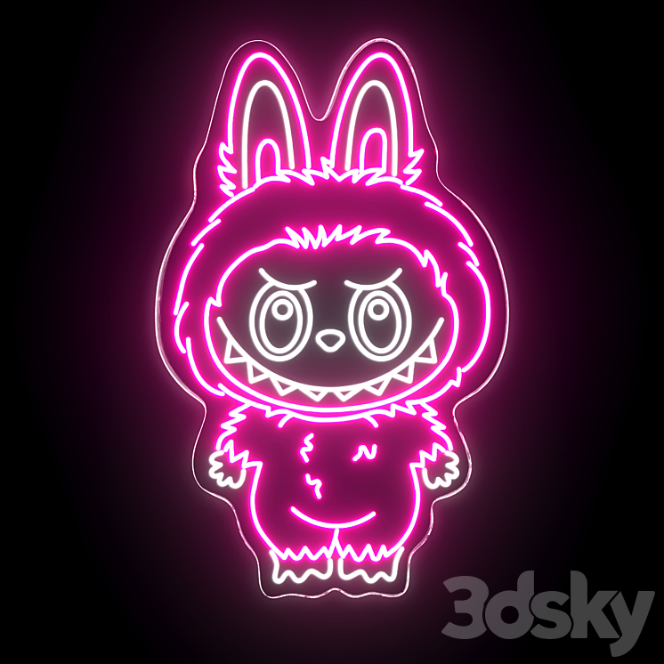 Labubu Neon Sign - Neon - 3D model