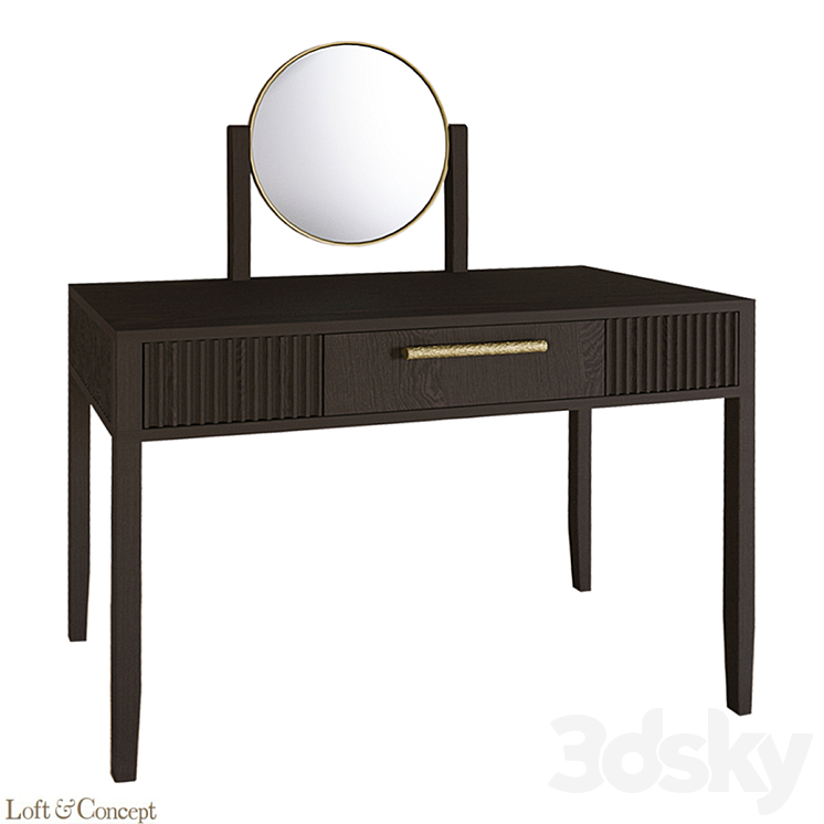 Primo Loft-Concept Vanity Table with Mirror - Dressing table - 3D model