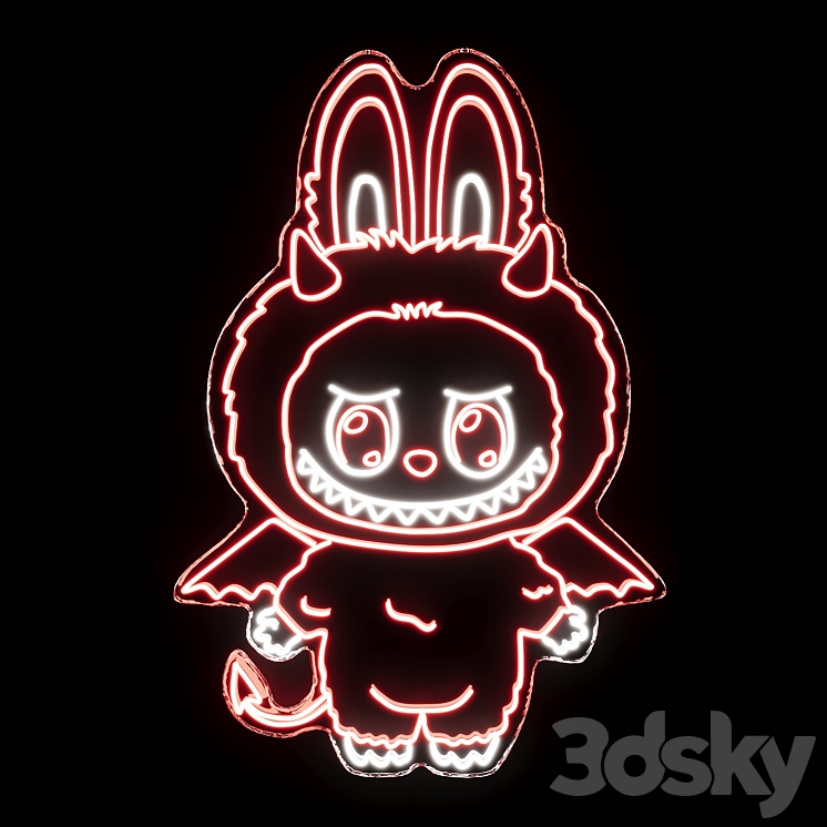 Labubu sign neonboard 01 - Neon - 3D model