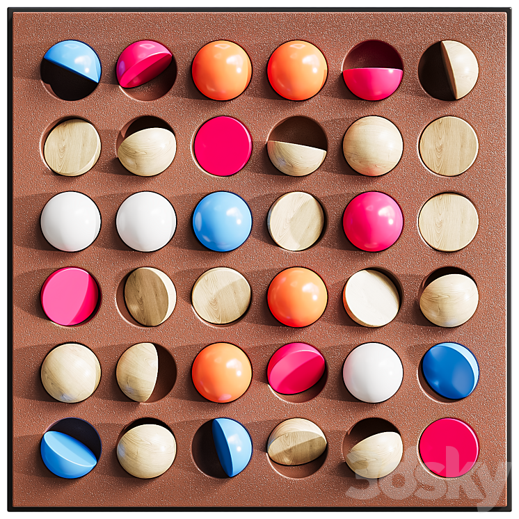 Wooden Sweets Art Object on the Wall - Other decorative objects - 3D model