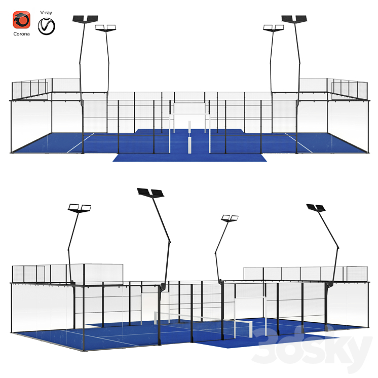 Padel court RC10 Panoramic - Sports - 3D model