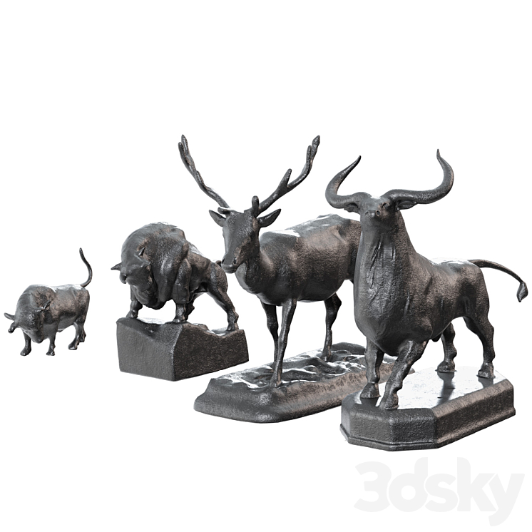 Animal figurines. Kasli casting - Sculpture - 3D model