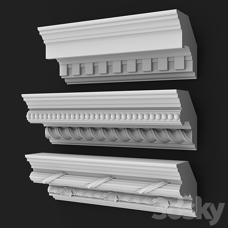 Cornices with moldings, prefabricated, No. 189, No. 192 and No. 193 ...