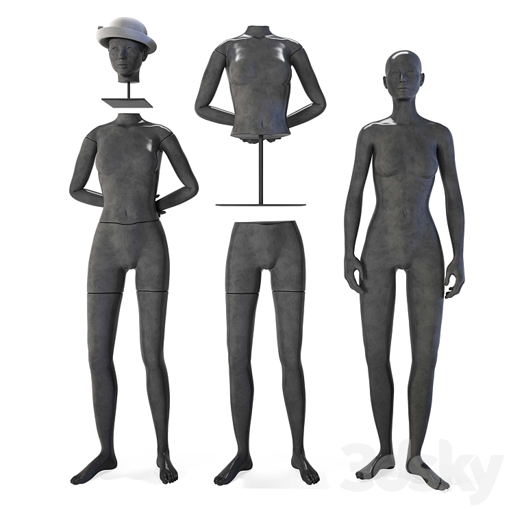 Set of female mannequins - Shop - 3D model