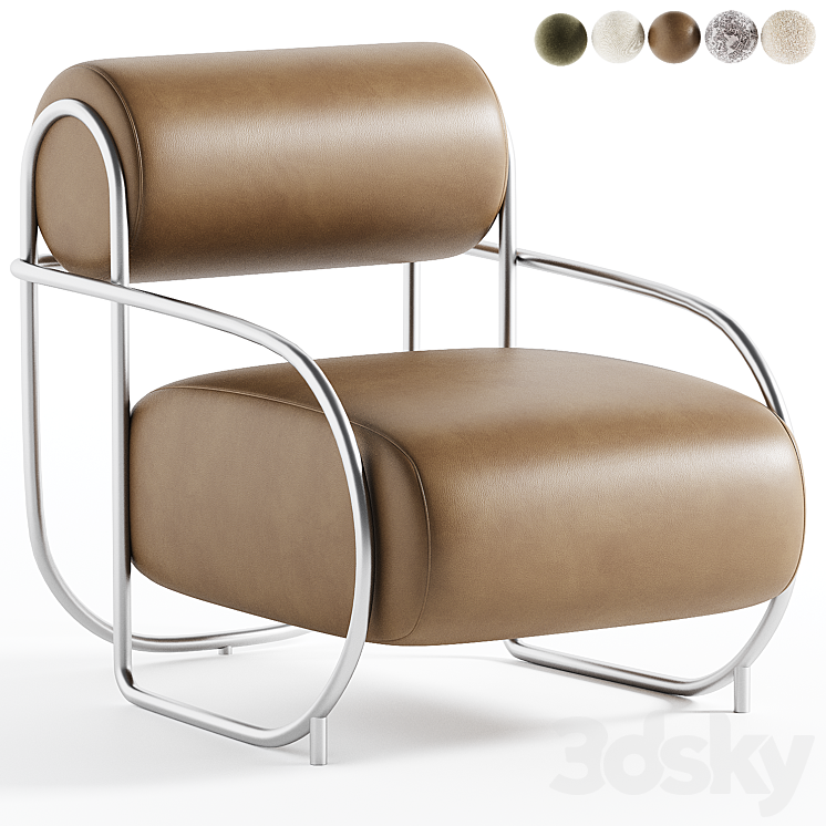 Chromeo Armchair Ottoman - Arm chair - 3D model