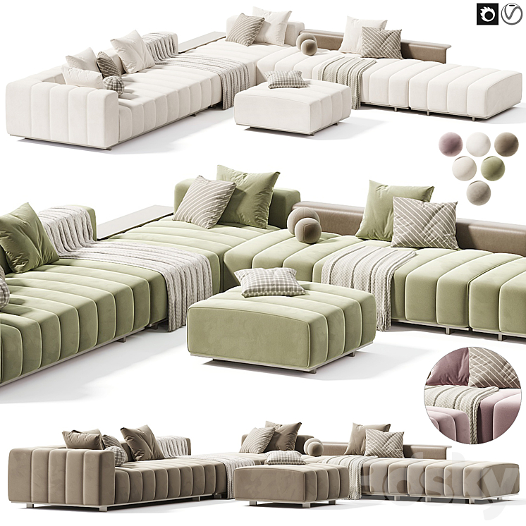 Freeman Tailor 03 By Minotti - Sofa - 3D model