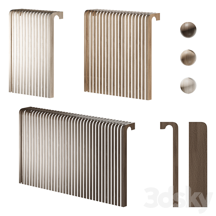 Wooden screens for heating radiators 01 - Radiator - 3D model