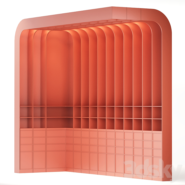 Curved Shelfs - Rack - 3D model