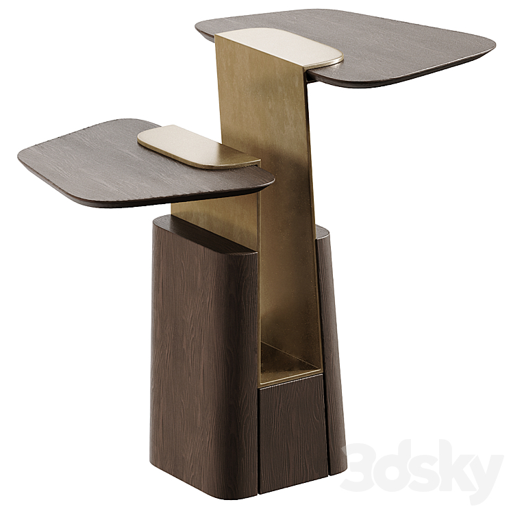 Rectangular Wooden Side Table - Table - 3D model