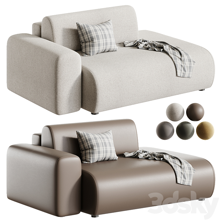 Mail-2RP Textile Light straight sofa | Divan.ru - Sofa - 3D model