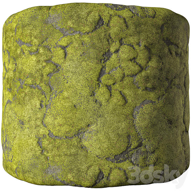 Seamless moss and stone covering, mossy and rock material 3 options ...