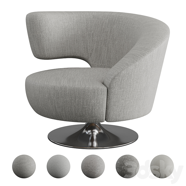 Interlude Home | Isabella Swivel Chair - Arm chair - 3D model