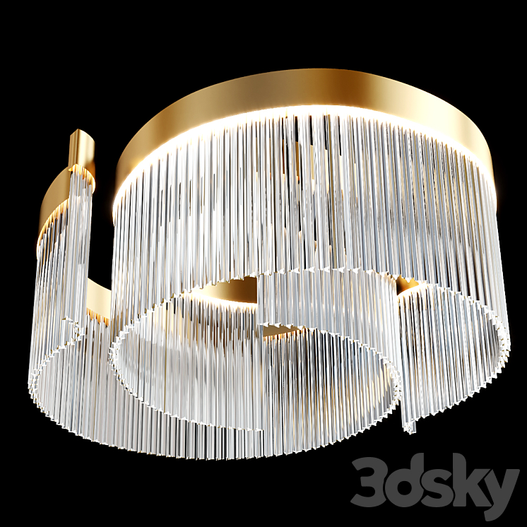 Mezza luna Sculpture Chandelier 2478 - Ceiling lamp - 3D model