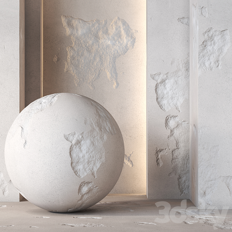 Decorative Grunge Wall Texture 4K - Seamless - Wall covering - 3D model