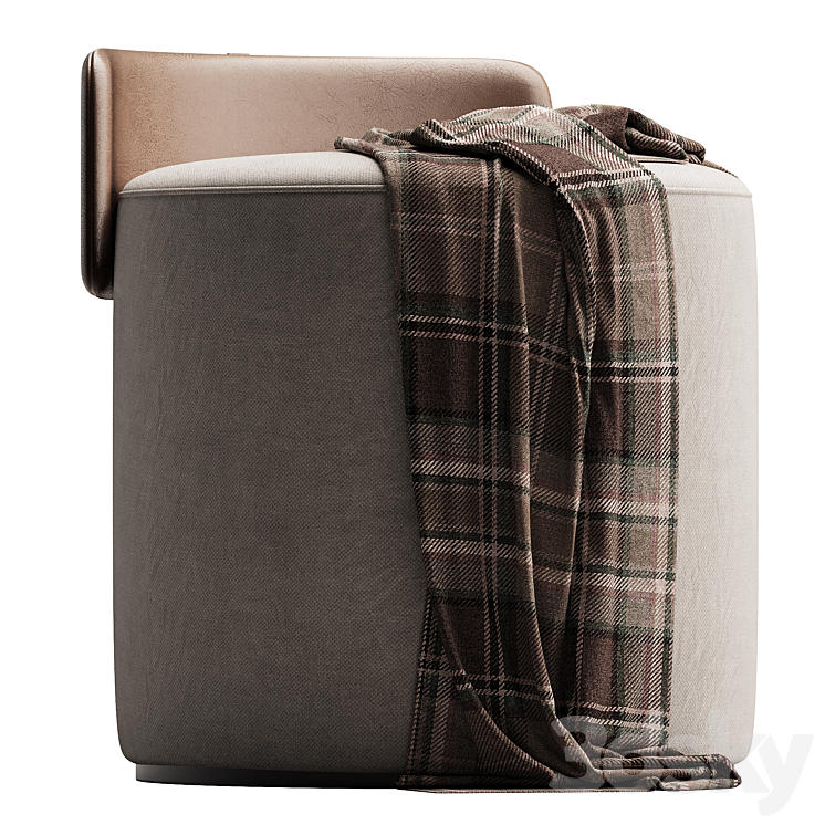Pouf with a back made of velour and eco leather - Other soft seating ...
