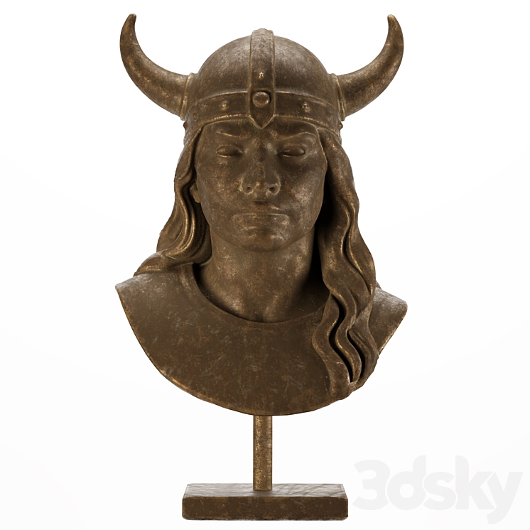 Viking Female Bust Statue - Sculpture - 3D model
