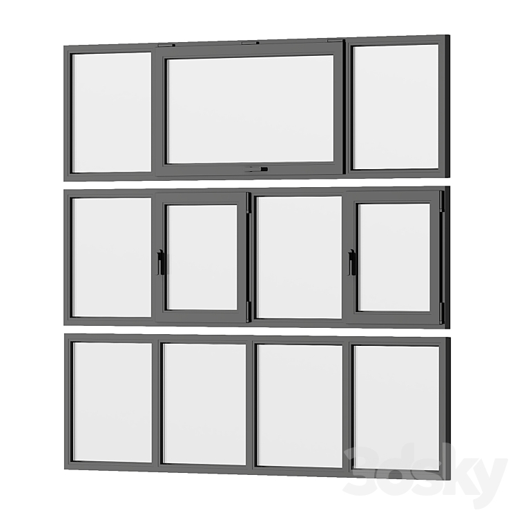 Panoramic uPVC windows and partitions for facades - Windows - 3D model