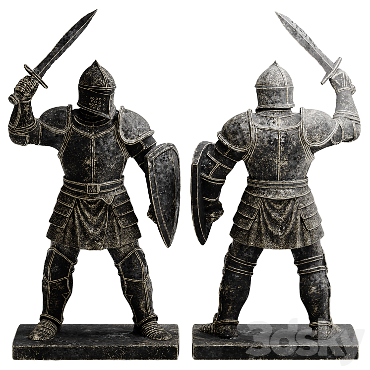 Premium Sculpture | Stone Statue of a Medieval Knight | Model 0021 ...
