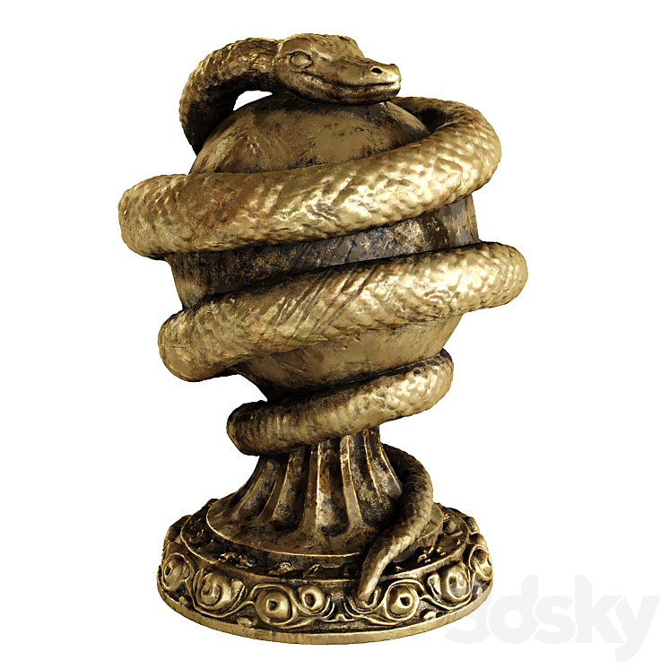 Snake Statue 3 - Sculpture - 3D model