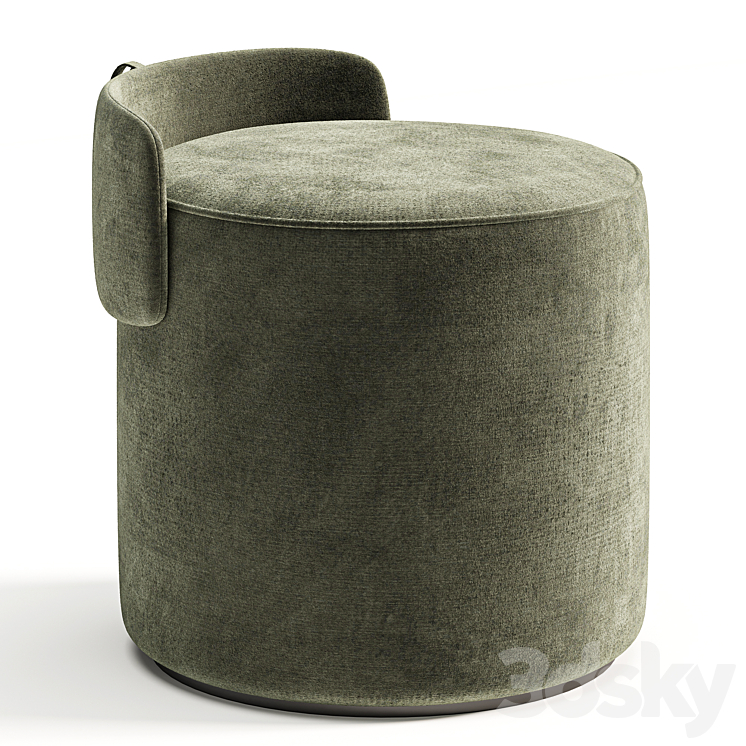 Pouf with a back made of velour and eco-leather, Pouf - Other soft ...