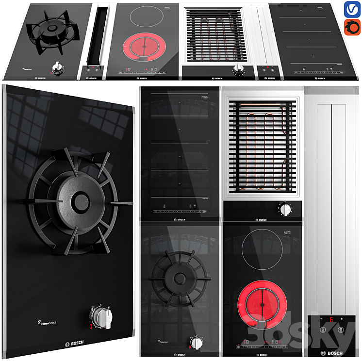 Bosch Modular Cooktop Collection I - Kitchen appliance - 3D model