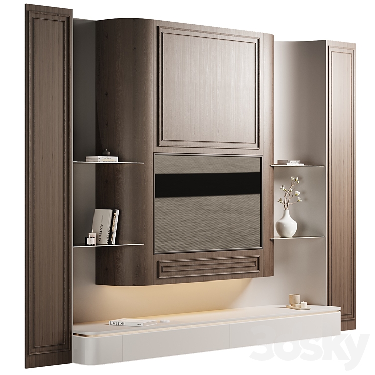 TV wall set 002 - TV Wall - 3D model