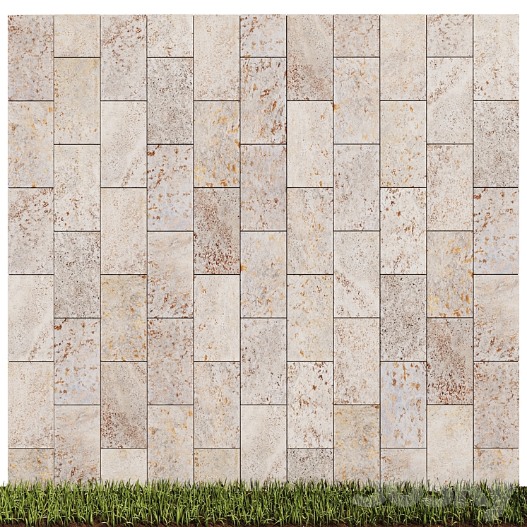Travertine Wall Material - Stone - 3D model