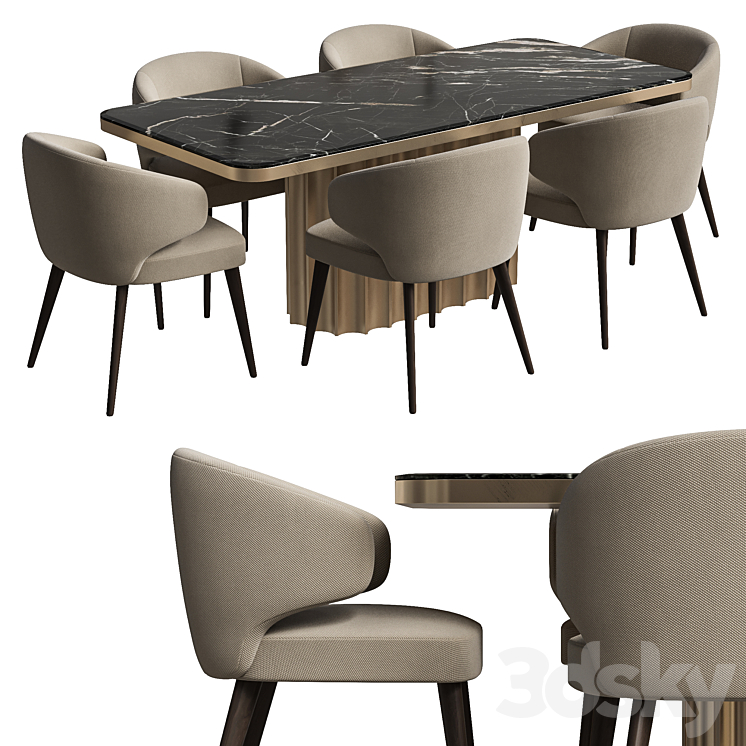 Dining set - Table + Chair - 3D model