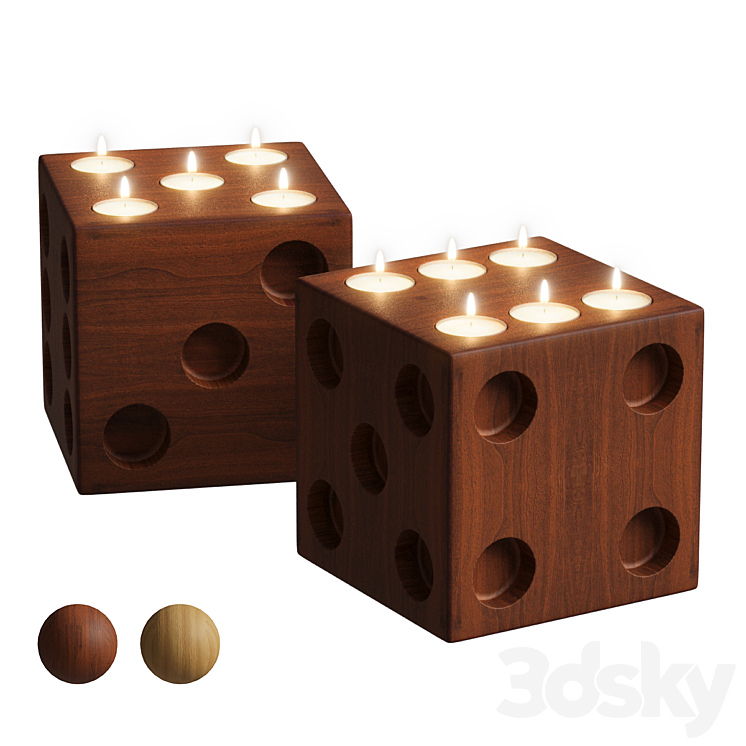 Dice Candle Holder - Other decorative objects - 3D model