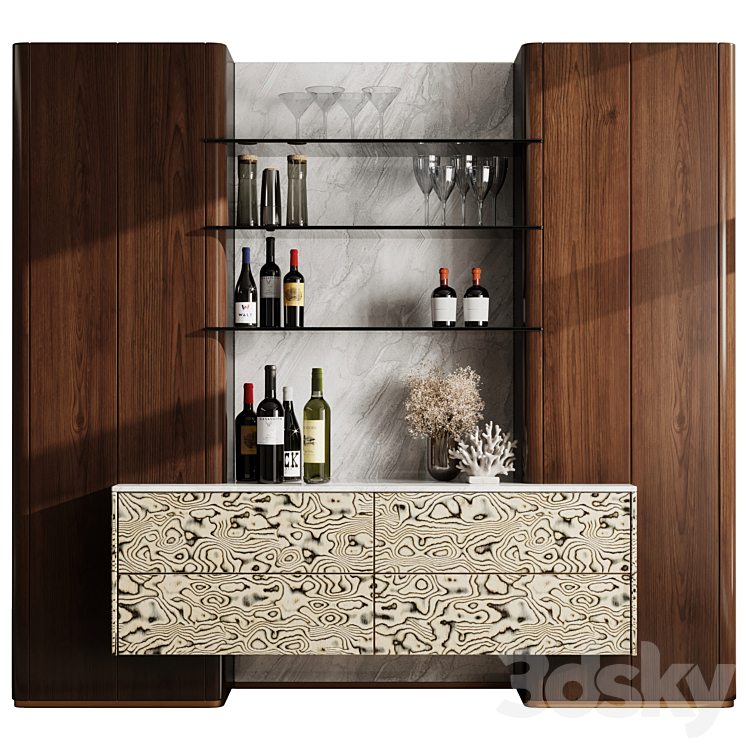 Bar cabinet - Wine cabinet with Wine Bar in a restaurant and home 54 ...