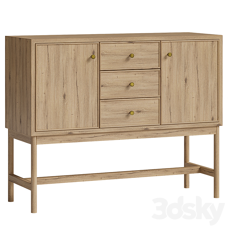 Siobhan Oak Tall Sideboard - Sideboard & Chest of drawer - 3D model