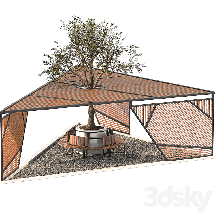 Park Shade Structure - Urban environment - 3D model