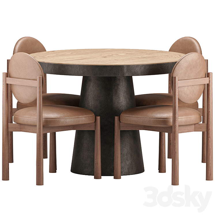 Truett Dining Chair and Extendable dining table LAGEN ROUND - Table ...