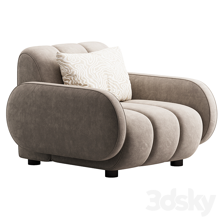 Brigitte Club Chair Bundle - Arm chair - 3D model