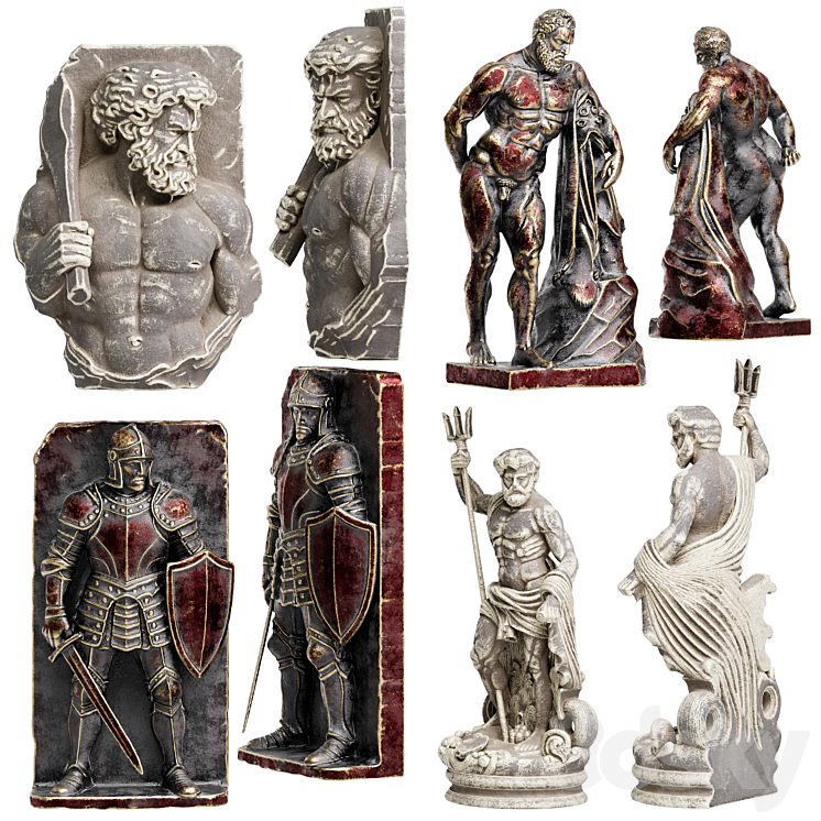 Mythic Guardians Collection | Stone & Bronze Male Sculptures | Series ...