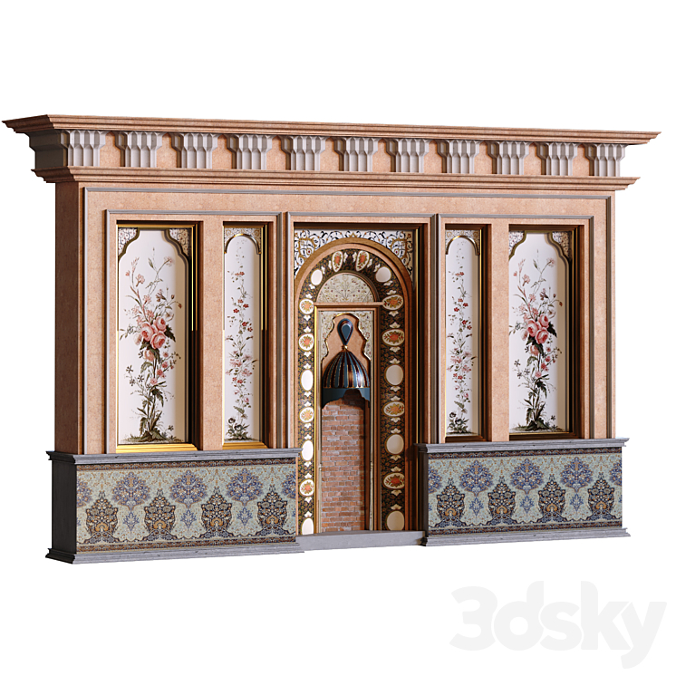 islamic turkish fireplace set 837 - Decorative plaster - 3D model
