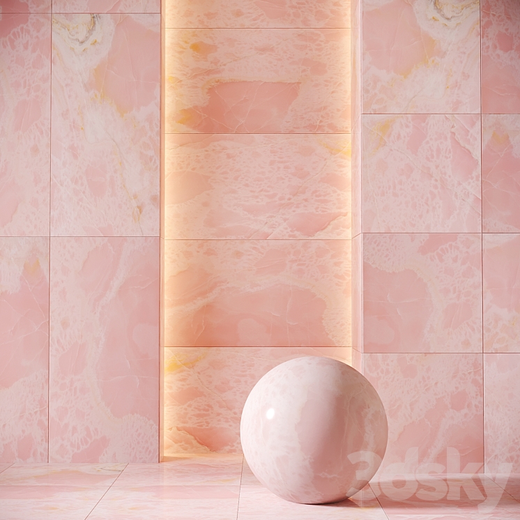 Natural stone / Marble tiles P86 Pink Onyx - Tile - 3D model