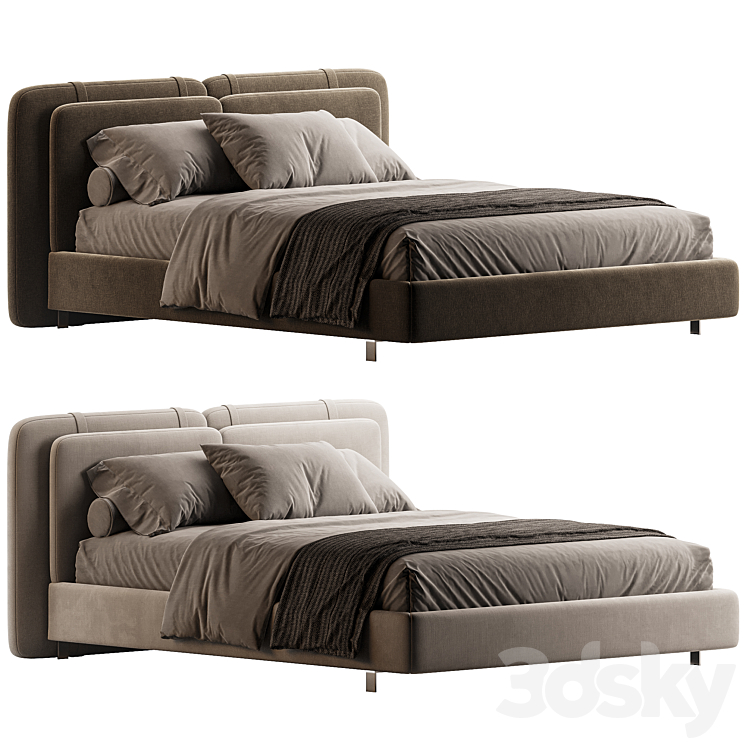 Minotti Tatlin Soft Bed - Bed - 3D model