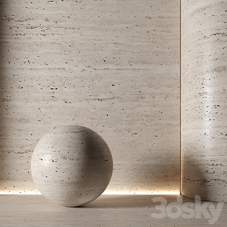 Stone material 63, travertine, seamless - Stone - 3D model