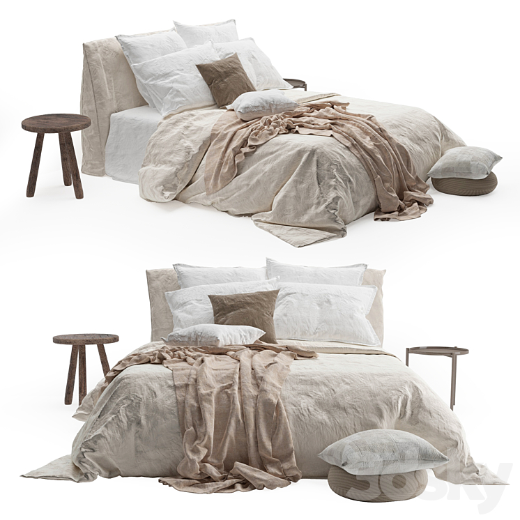 Flocca Linens - Bed - 3D model