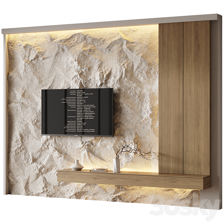 Realistiv Tv Wall 01 - TV Wall - 3D model