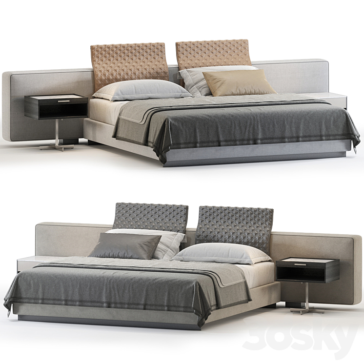 Minotti Yang Bed - Bed - 3D model
