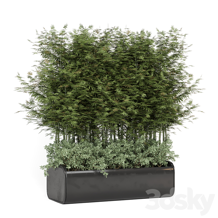 Outdoor Plants Bamboo Metal Base_Set 4082 - Outdoor - 3D model