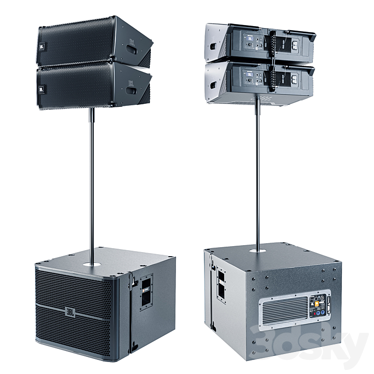 JBL Stage Speaker System – Line Array, Subwoofer - Audio tech - 3D model